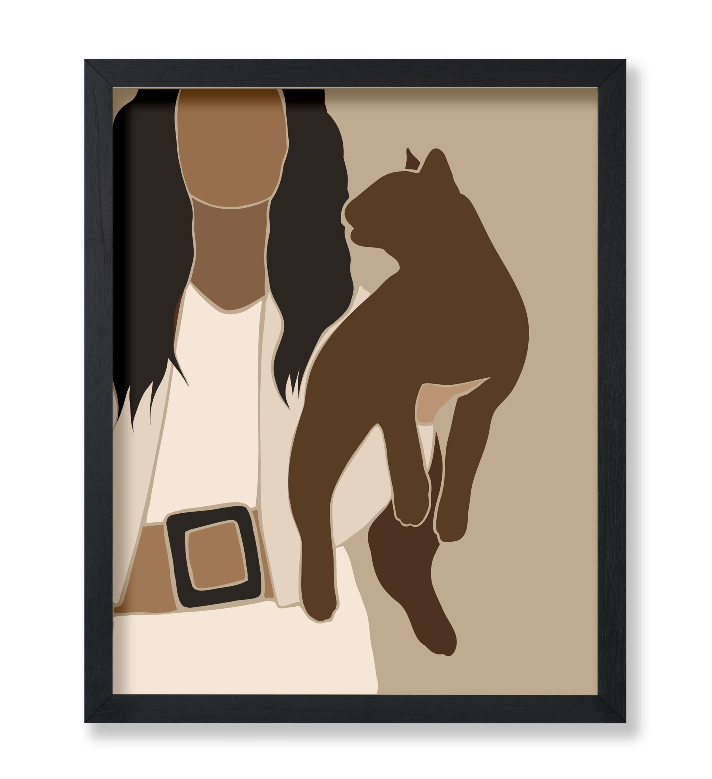 Poster Master Woman And Cat Poster - Retro Cat On Hand Print - Kitty ...