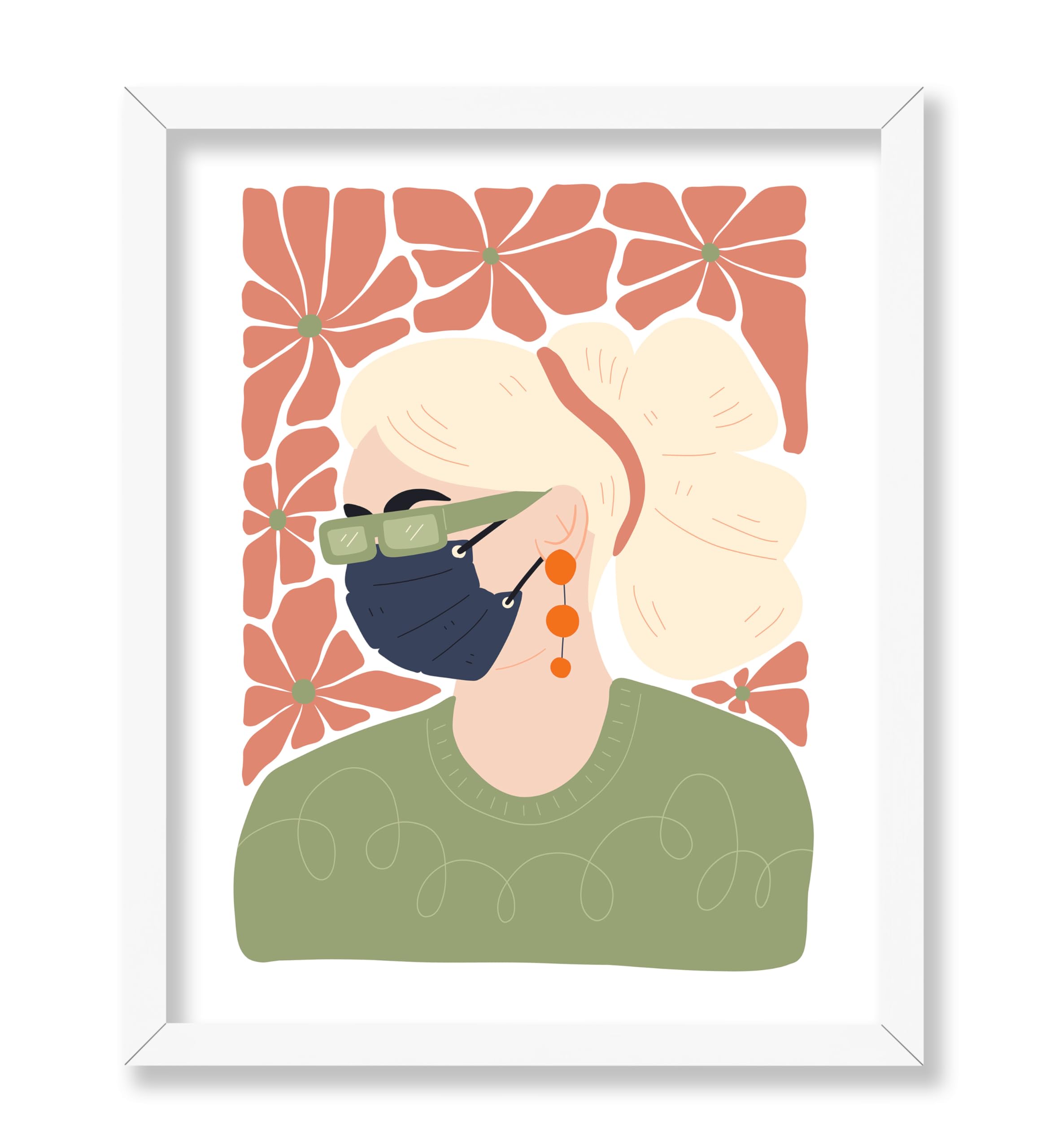 Poster Master Woman in Face Mask Poster - Retro Fashion Print ...