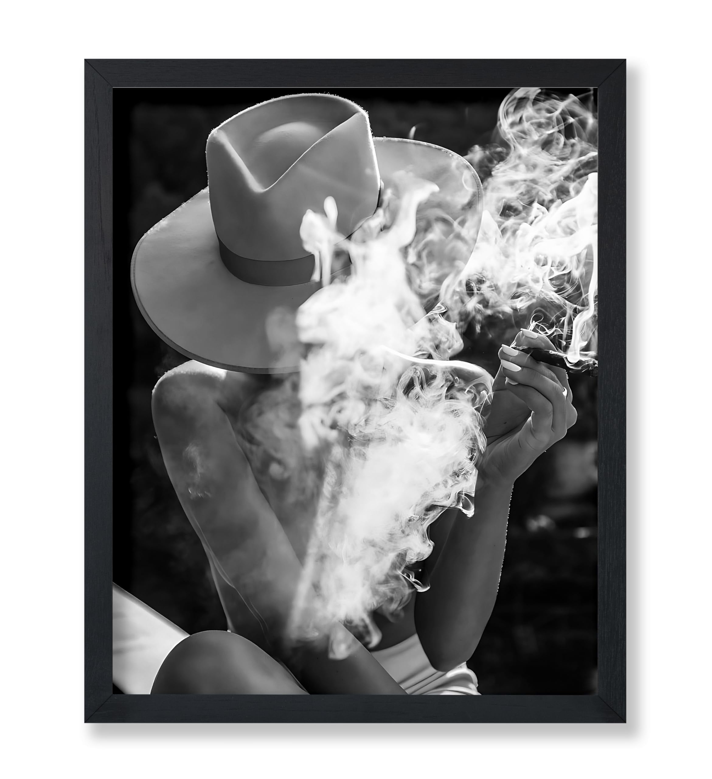 Poster Master Woman in Hat Poster - Smoking Cigarette Print - Cigar Art ...