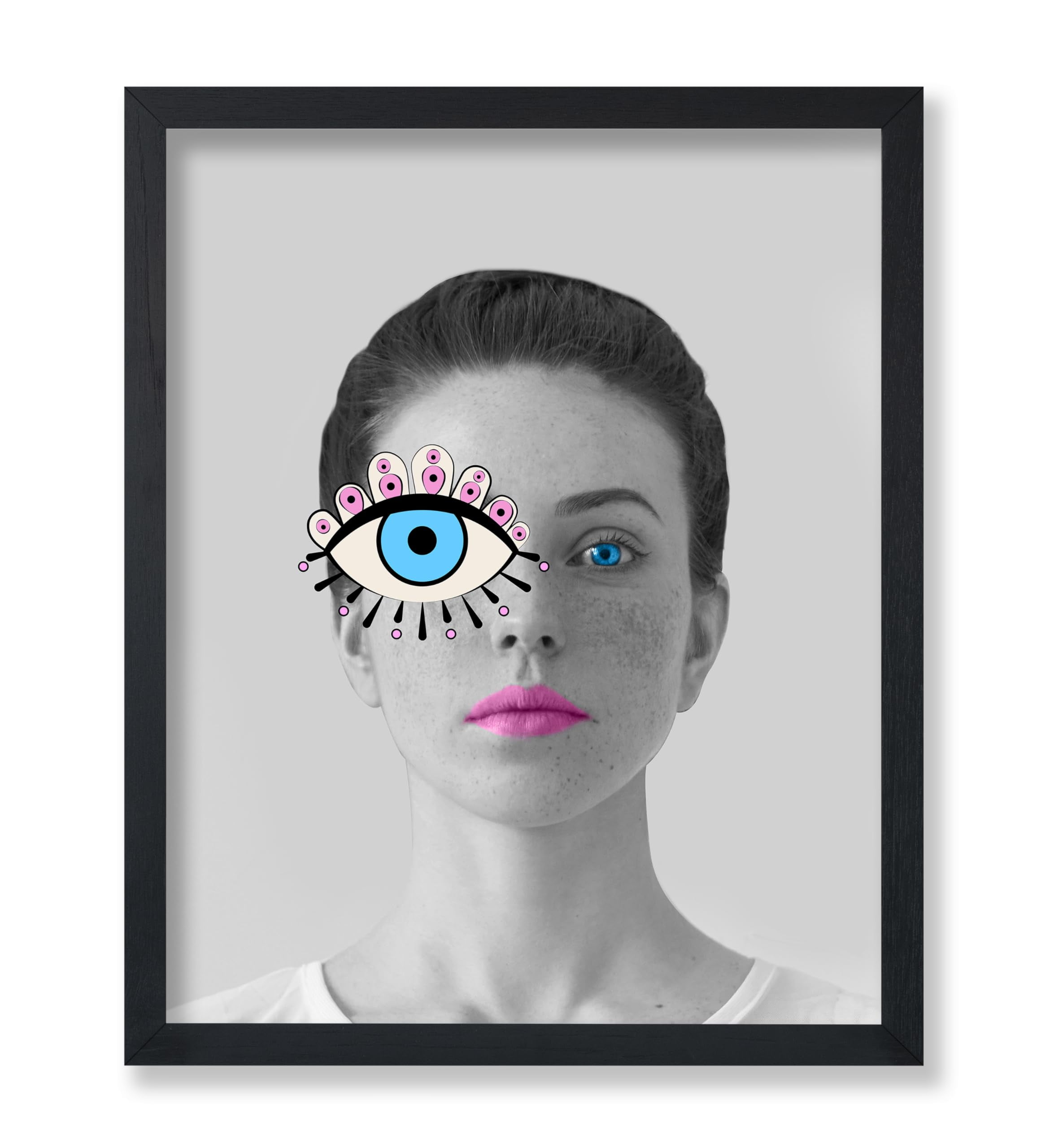 Poster Master Woman Portrait Poster - Evil Eye Print - Collage Art ...