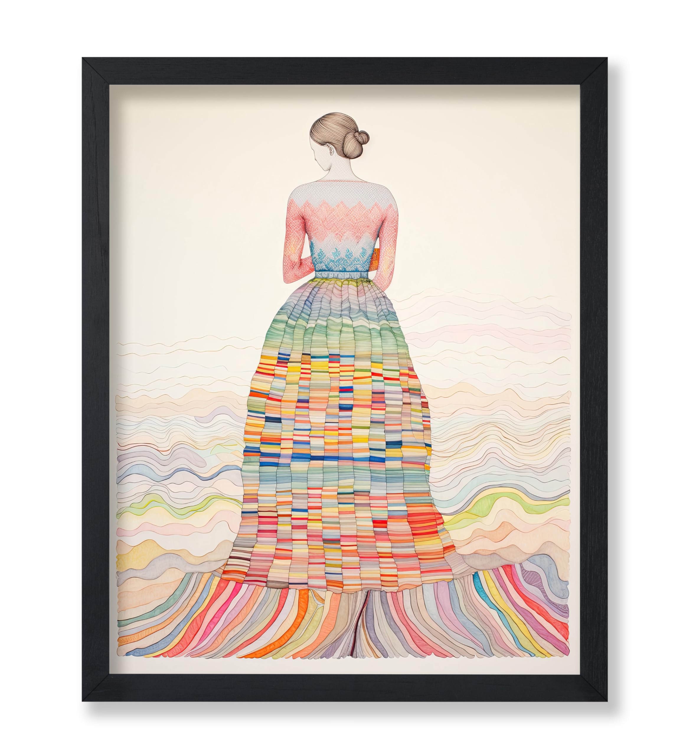 Poster Master Woman Poster - Lady in Gown Print - Rainbow Gown Art ...