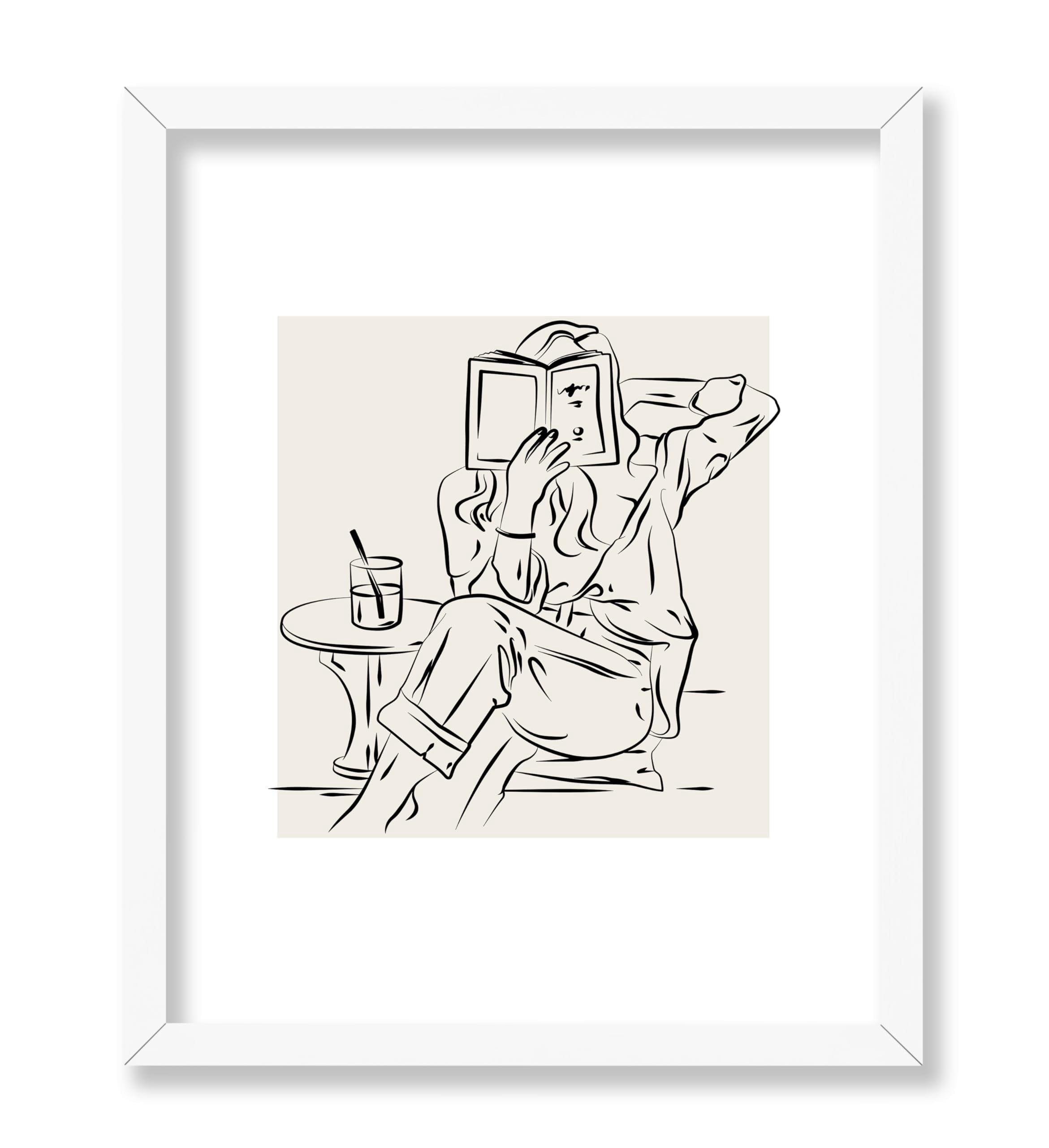 Poster Master Woman Reading Poster - Retro Book Reading Print ...