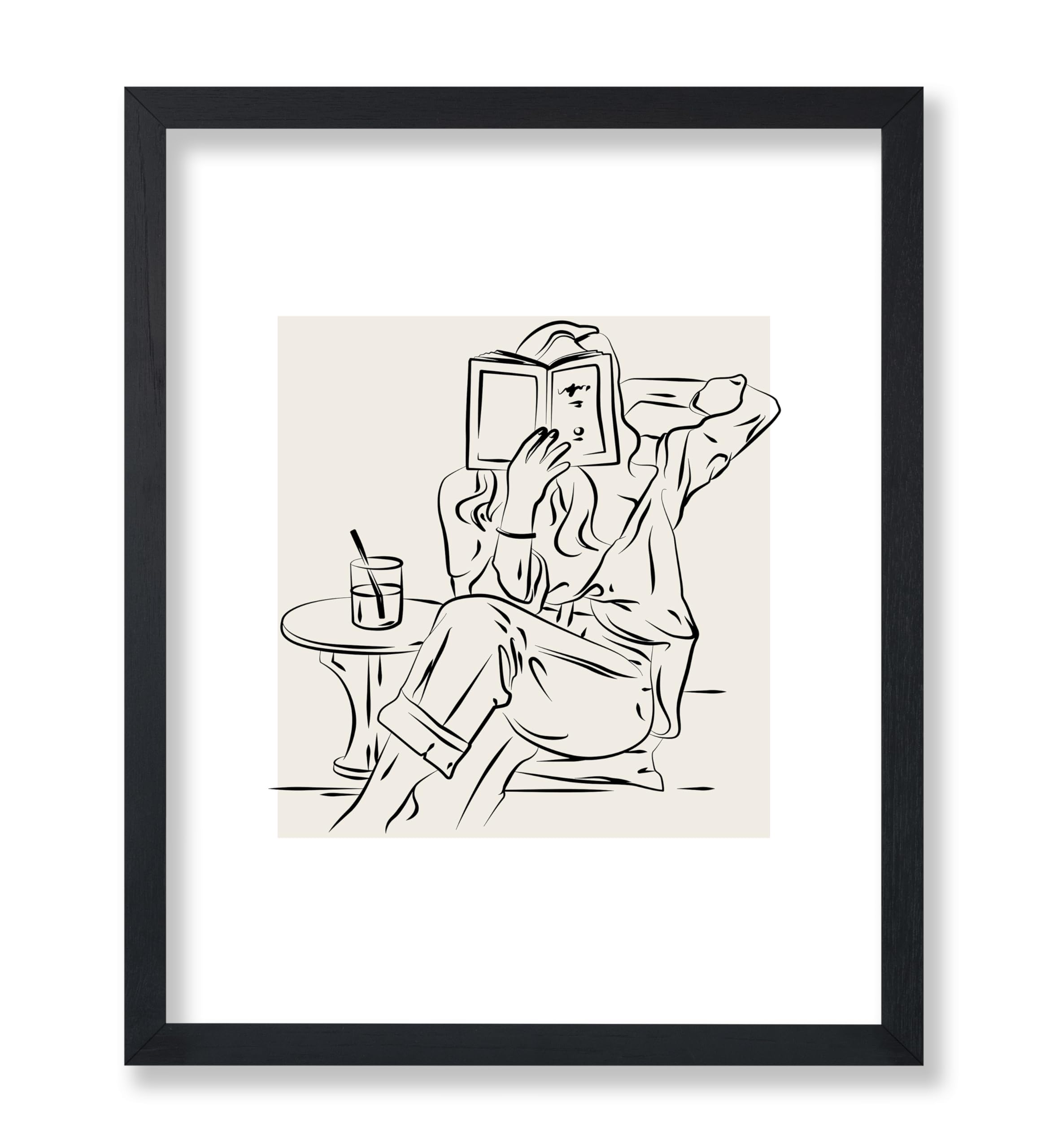 Poster Master Woman Reading Poster - Retro Book Reading Print ...