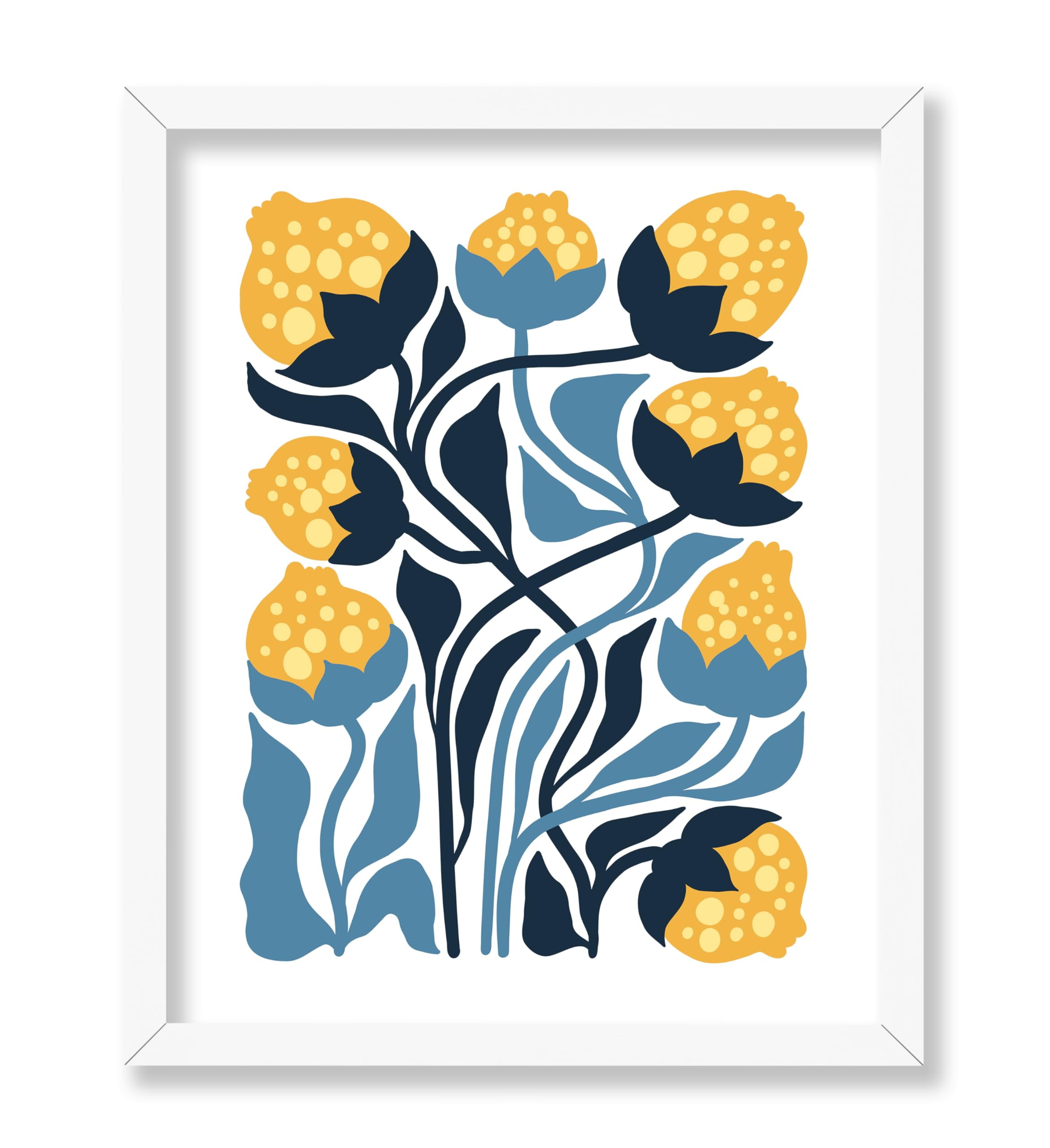 Poster Master Yellow Flowers Poster - Retro Floral Print - Groovy ...