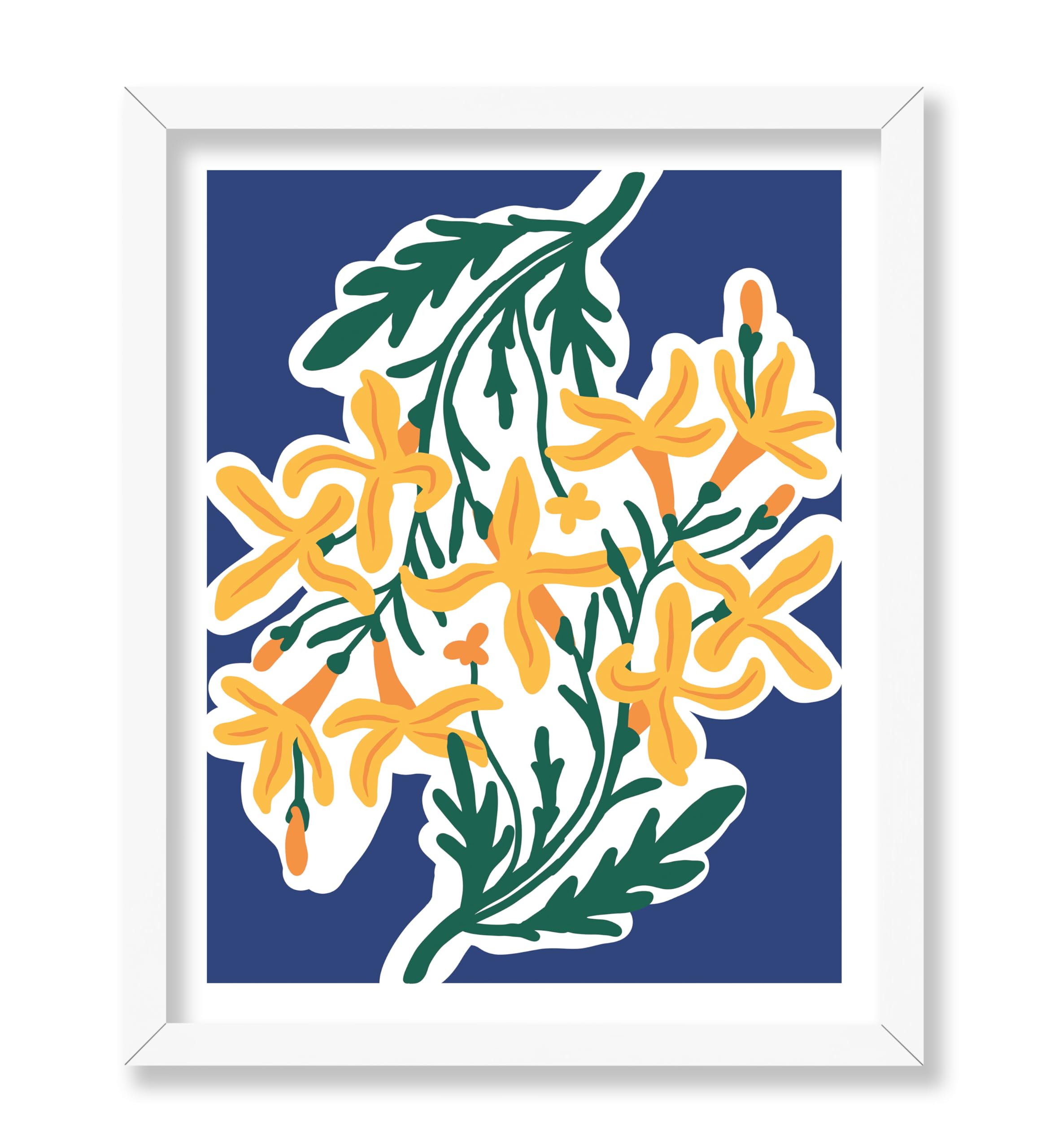 Poster Master Yellow Star Flowers Poster - Retro Floral Print - Flower ...