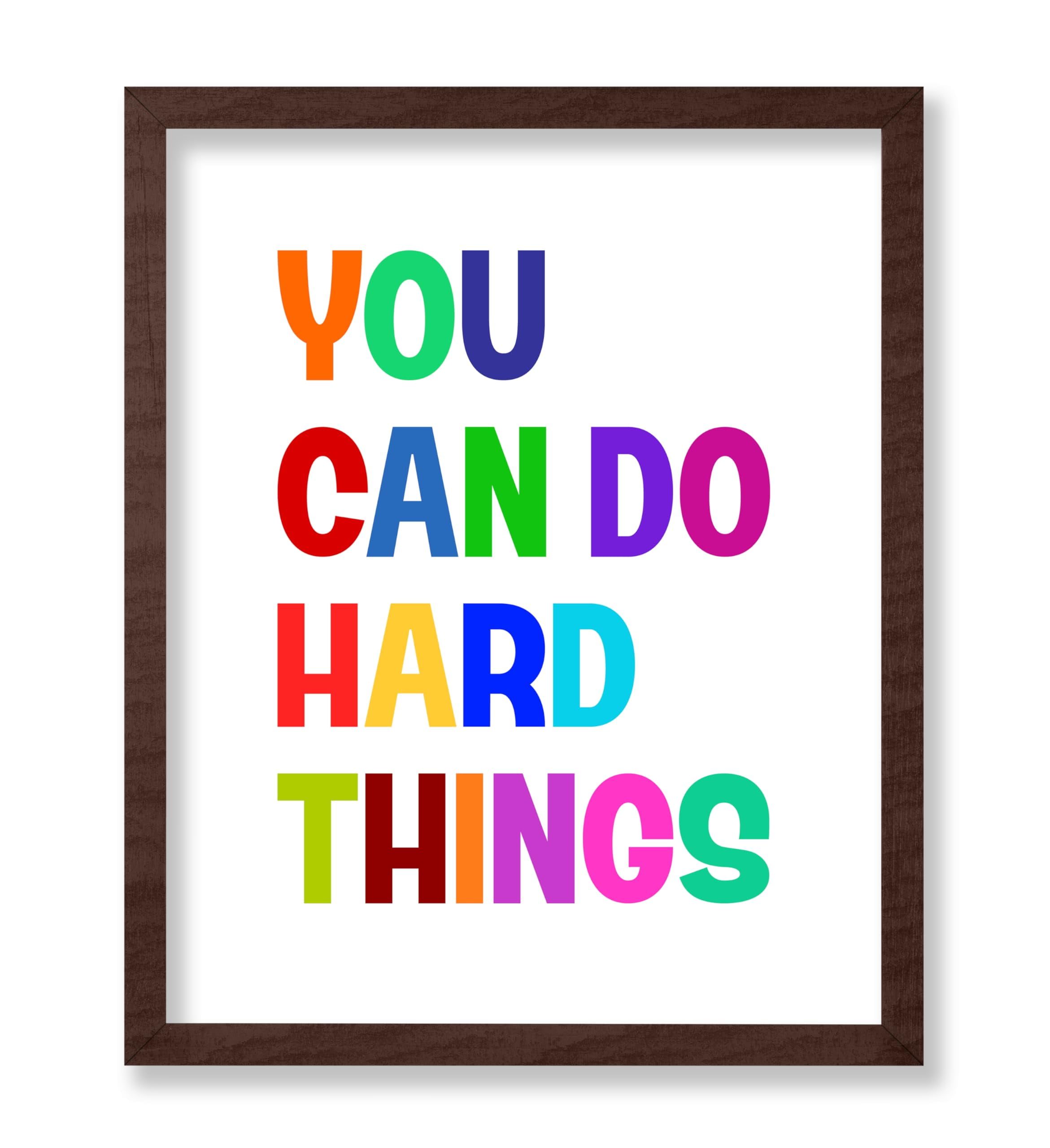 Poster Master You Can Do Hard Things Poster - Typography Print - Rainbow Art - Nursery Art ...