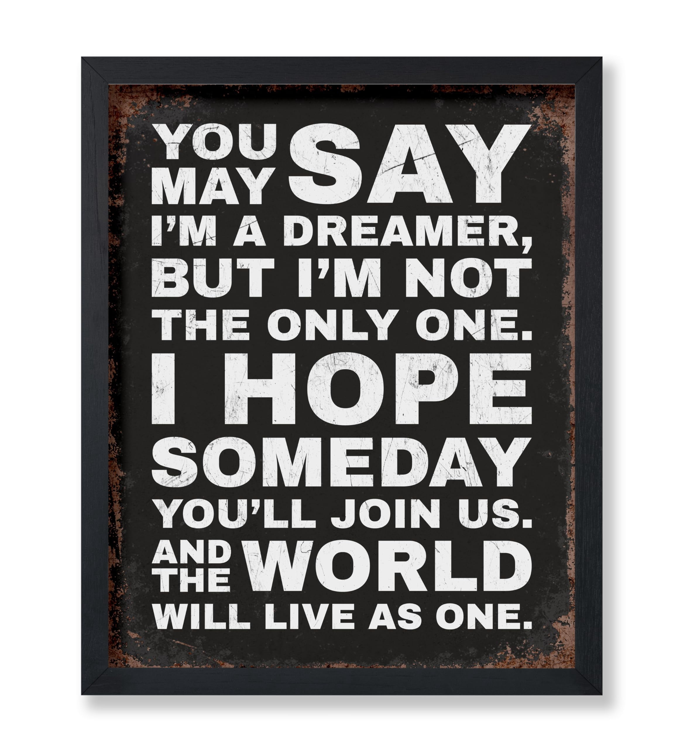 Poster Master You May Say I'm A Dreamer Poster - Black Lennon Print ...