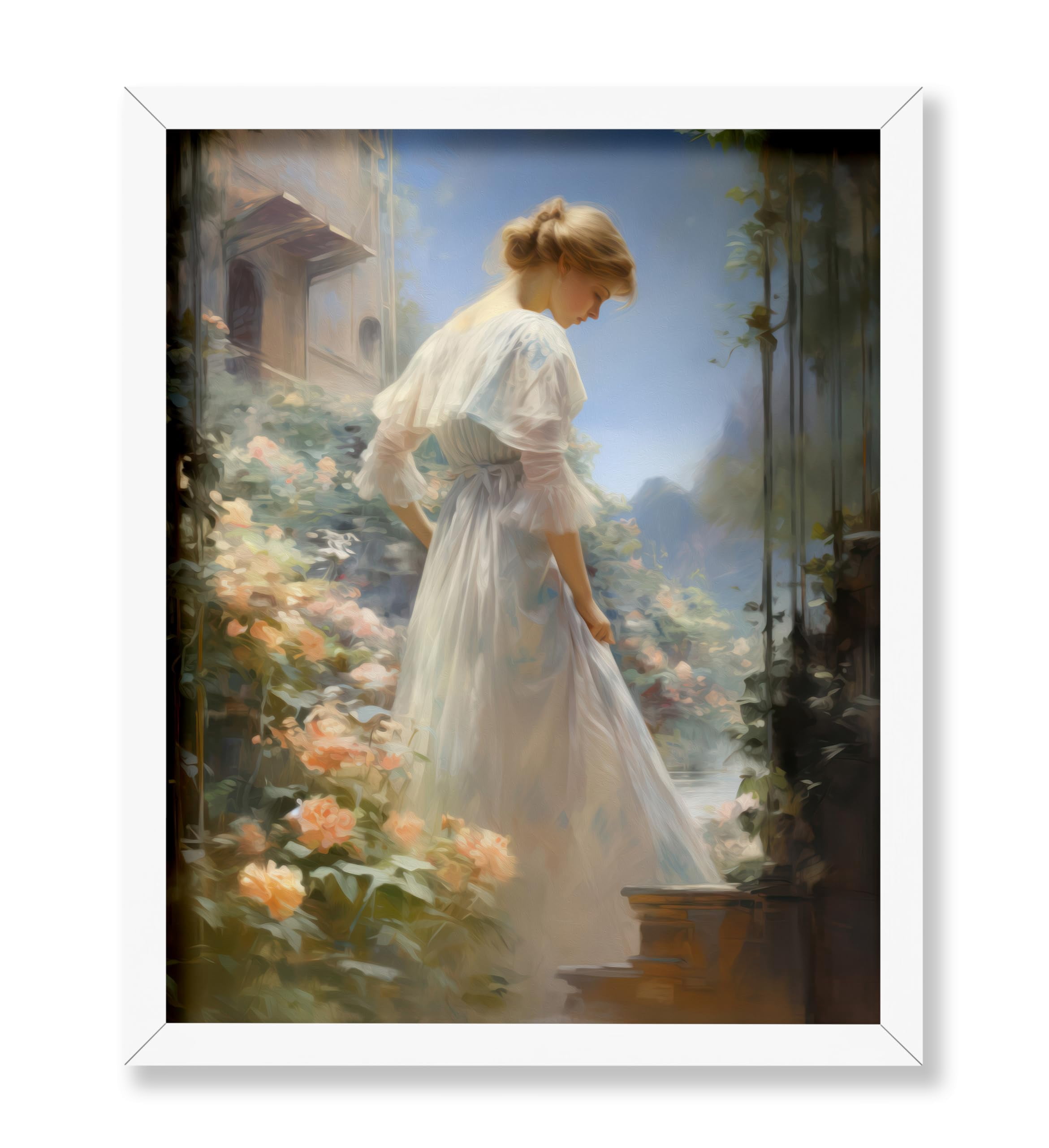Poster Master Young Lady Poster - Retro Flower Print - Flower Garden ...