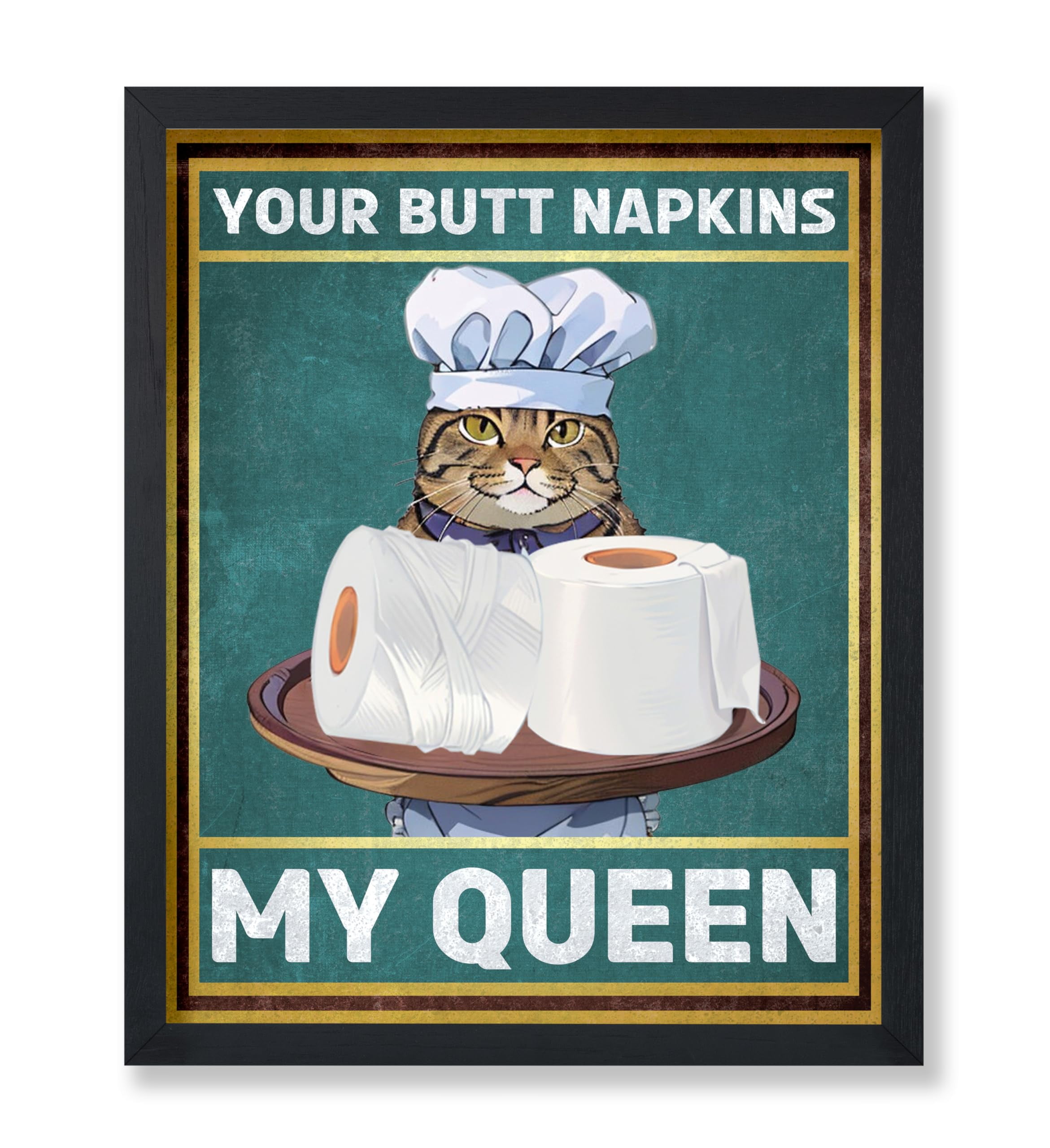 Poster Master Your Butt Napkins My Queen Poster - Cat Print - Toilet ...