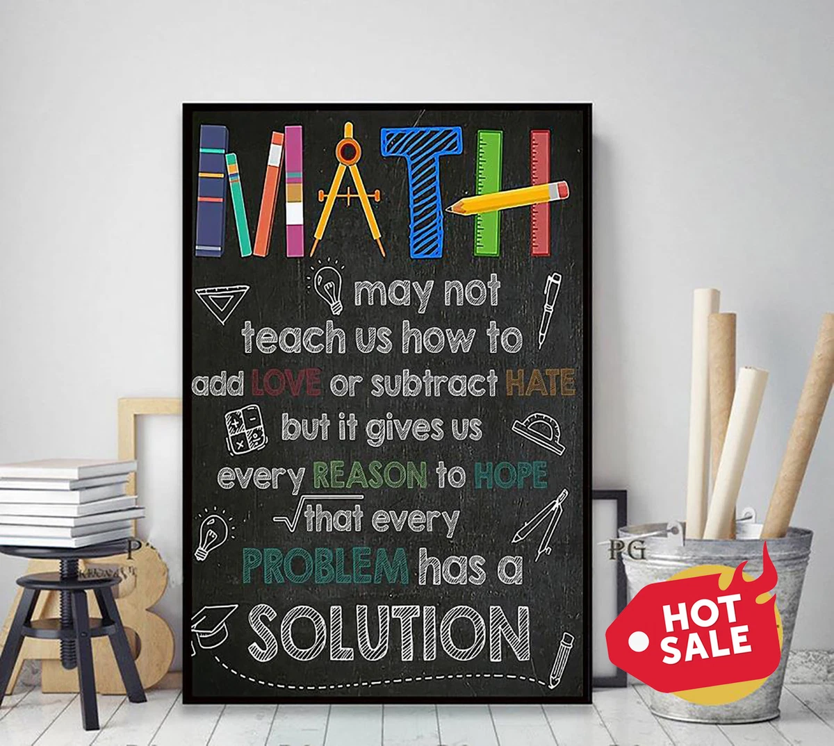 Poster Math Every Problem Has A Solution Wall Art, Unframed Prints For ...