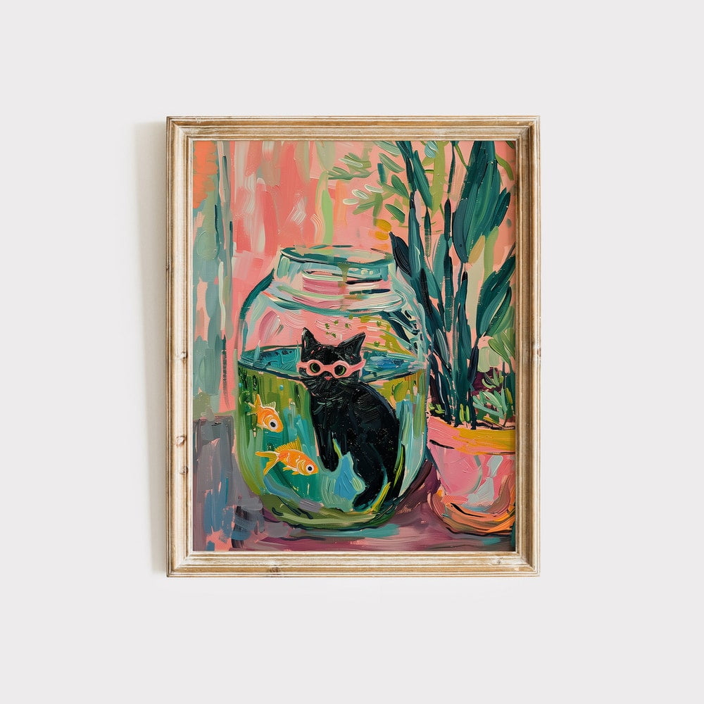 Poster Of Matisse Goldfish With Cat, Printable Matisse, Black Cat ...