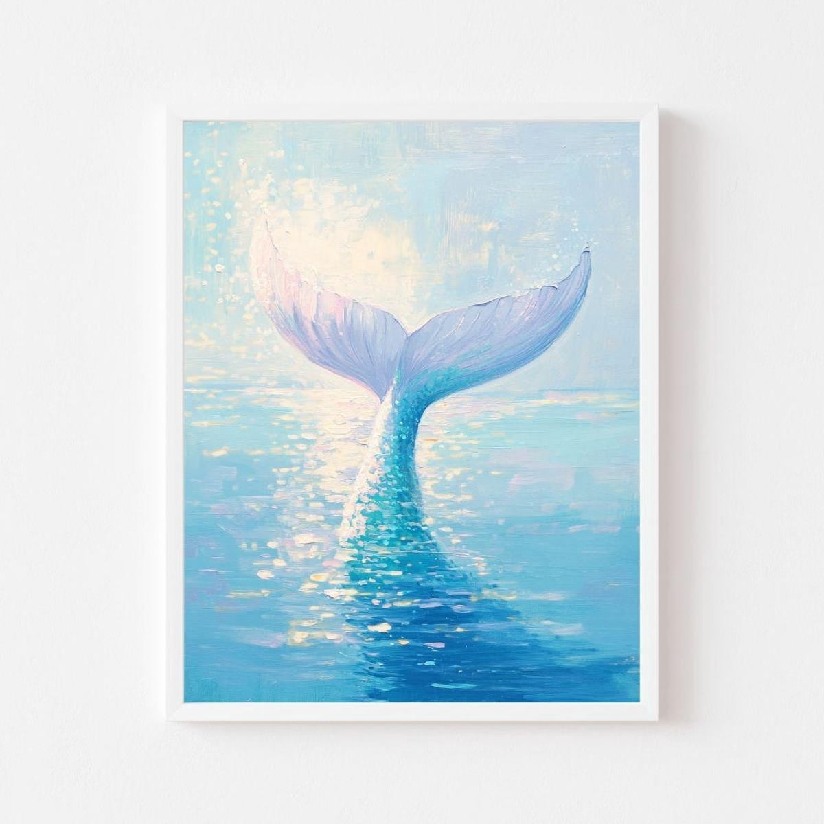 Poster Mermaid Tail Splashing Wall Art Print | Coastal Girl'S Room ...