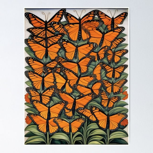 Poster Monarch Butterfly Migration Diego Rivera Inspired - Unframed ...