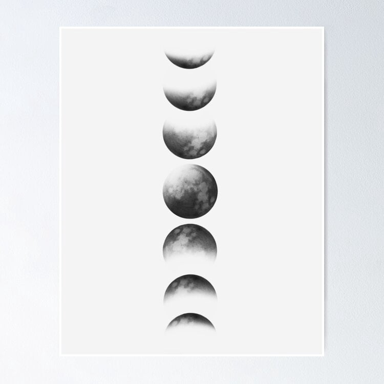 Poster Moon, Moon Print, Scandinavian, Nordic, Fashion Print ...
