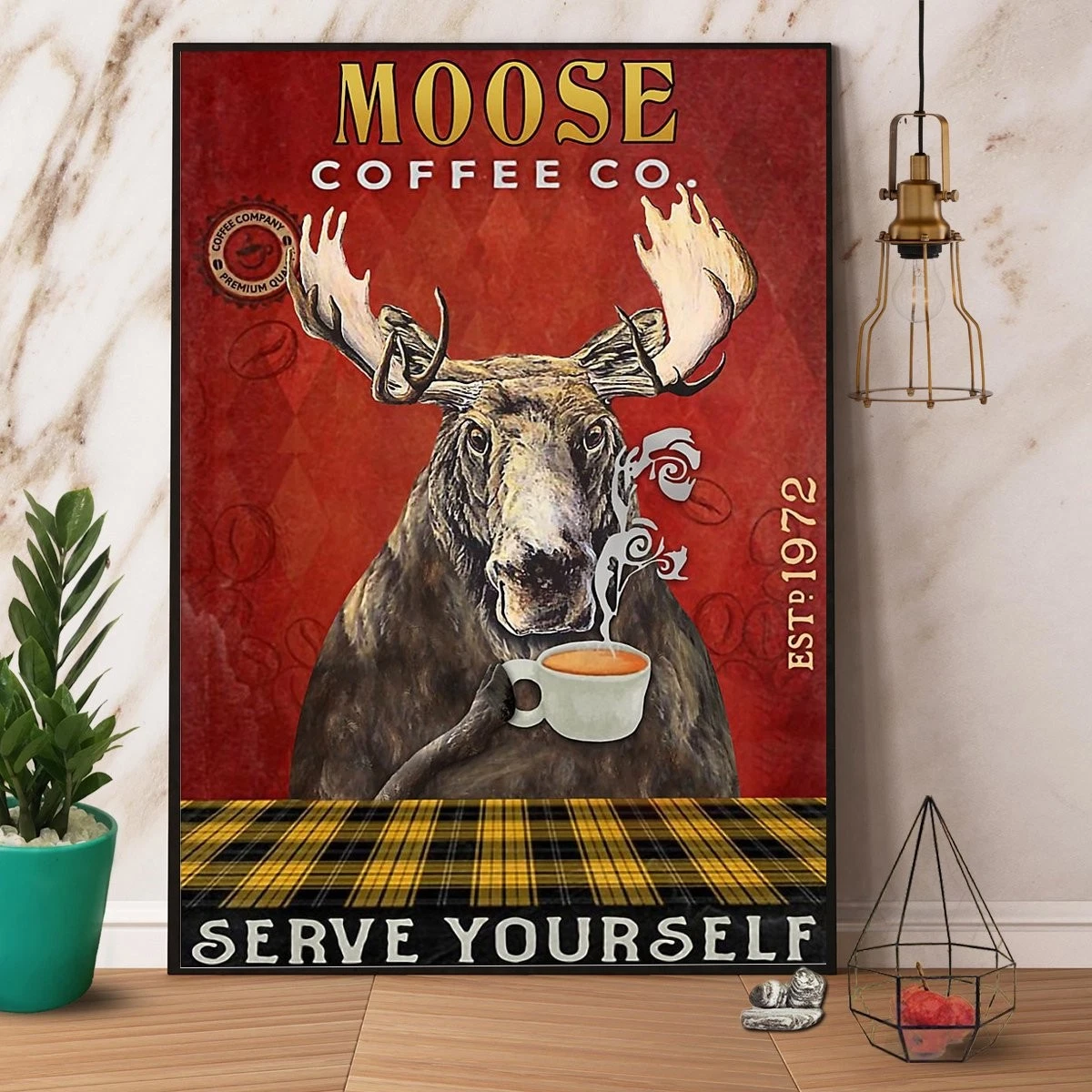 Poster Moose Coffee Company 1972Rink Coffee Vintage Vertical- UNFRAMED ...