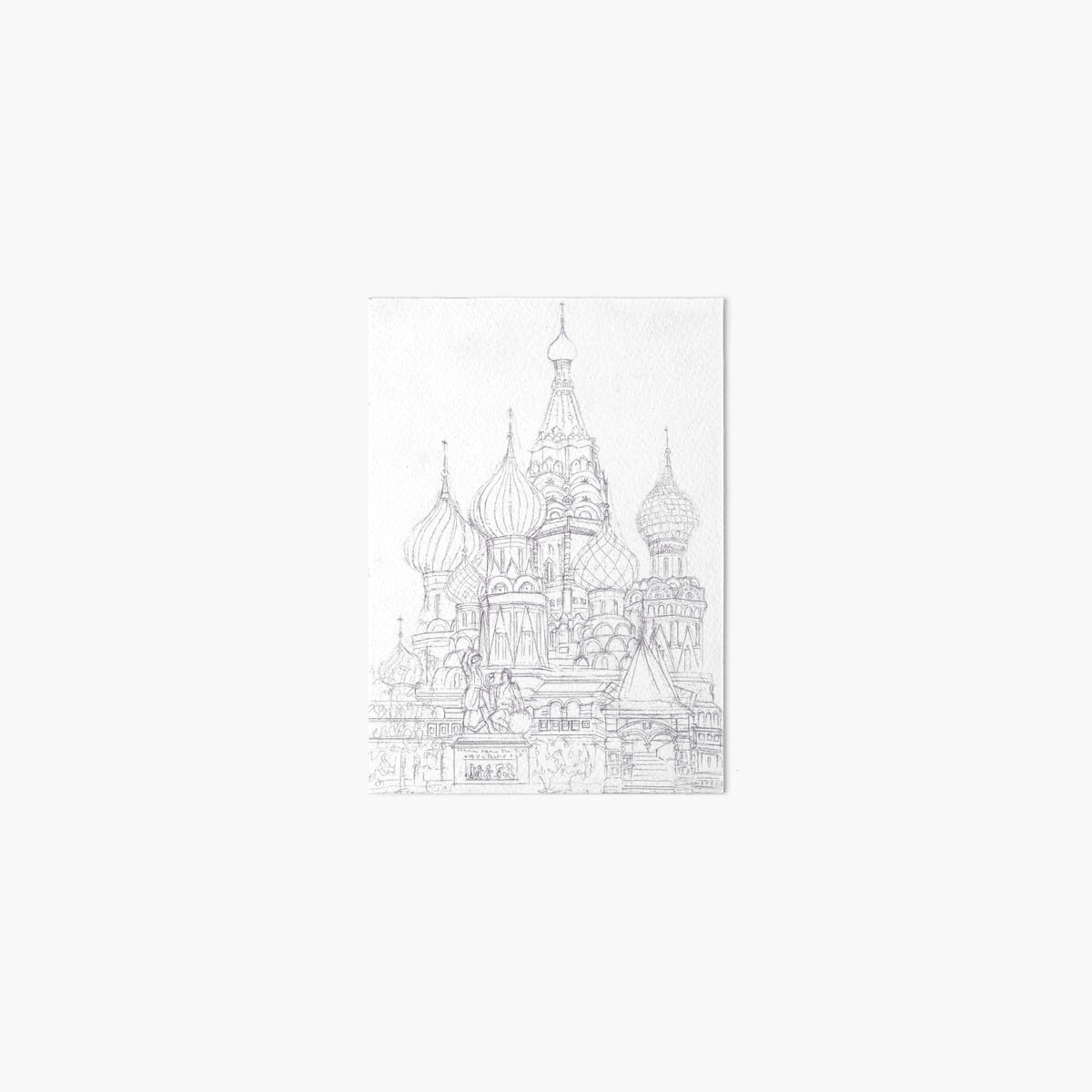 Poster Moscow Saint Basil'S Cathedral Sketch Poster No Framed, 8x12 ...