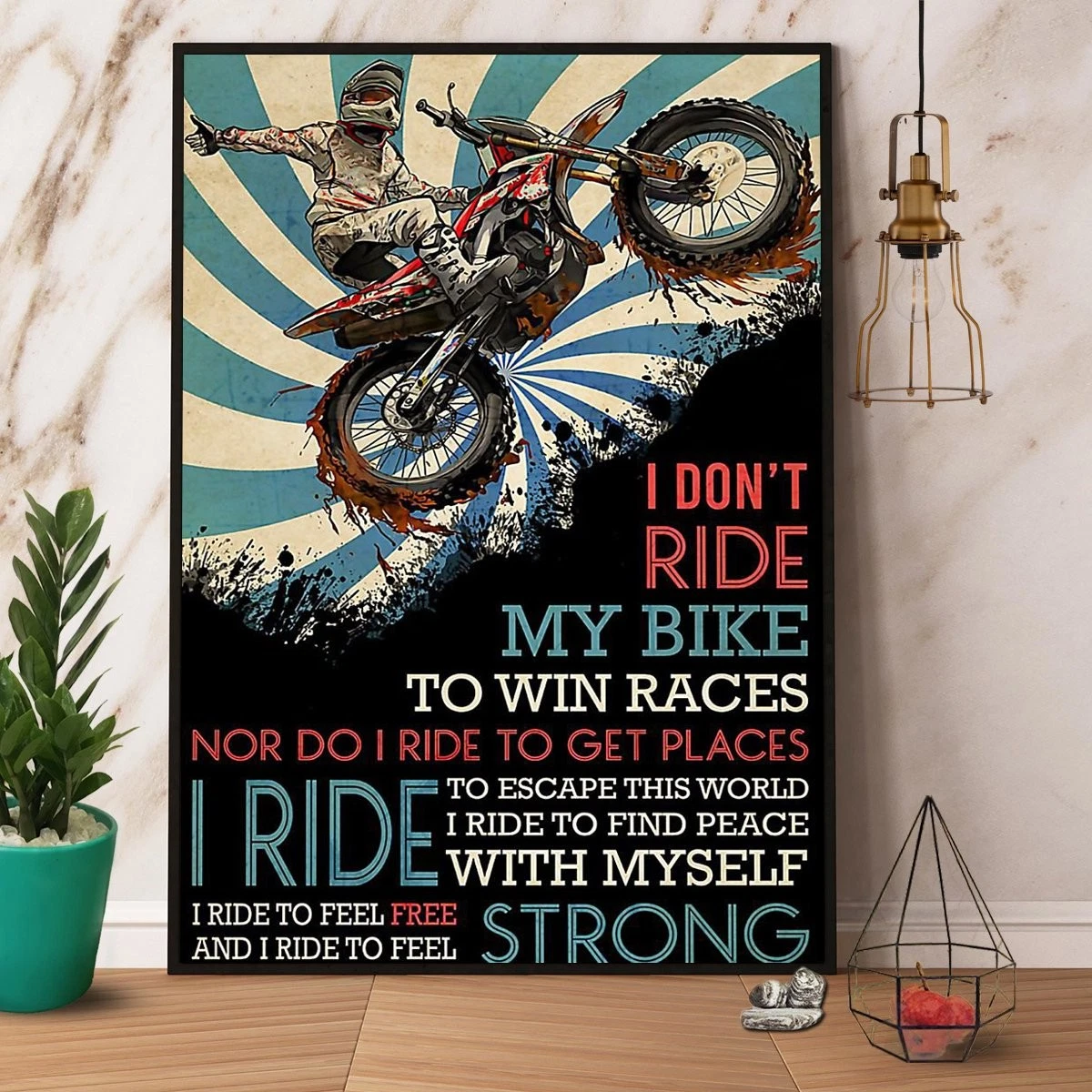 Poster Motocross Ion'T Rice My Bike To Win Races Love Motorcycle & Race ...