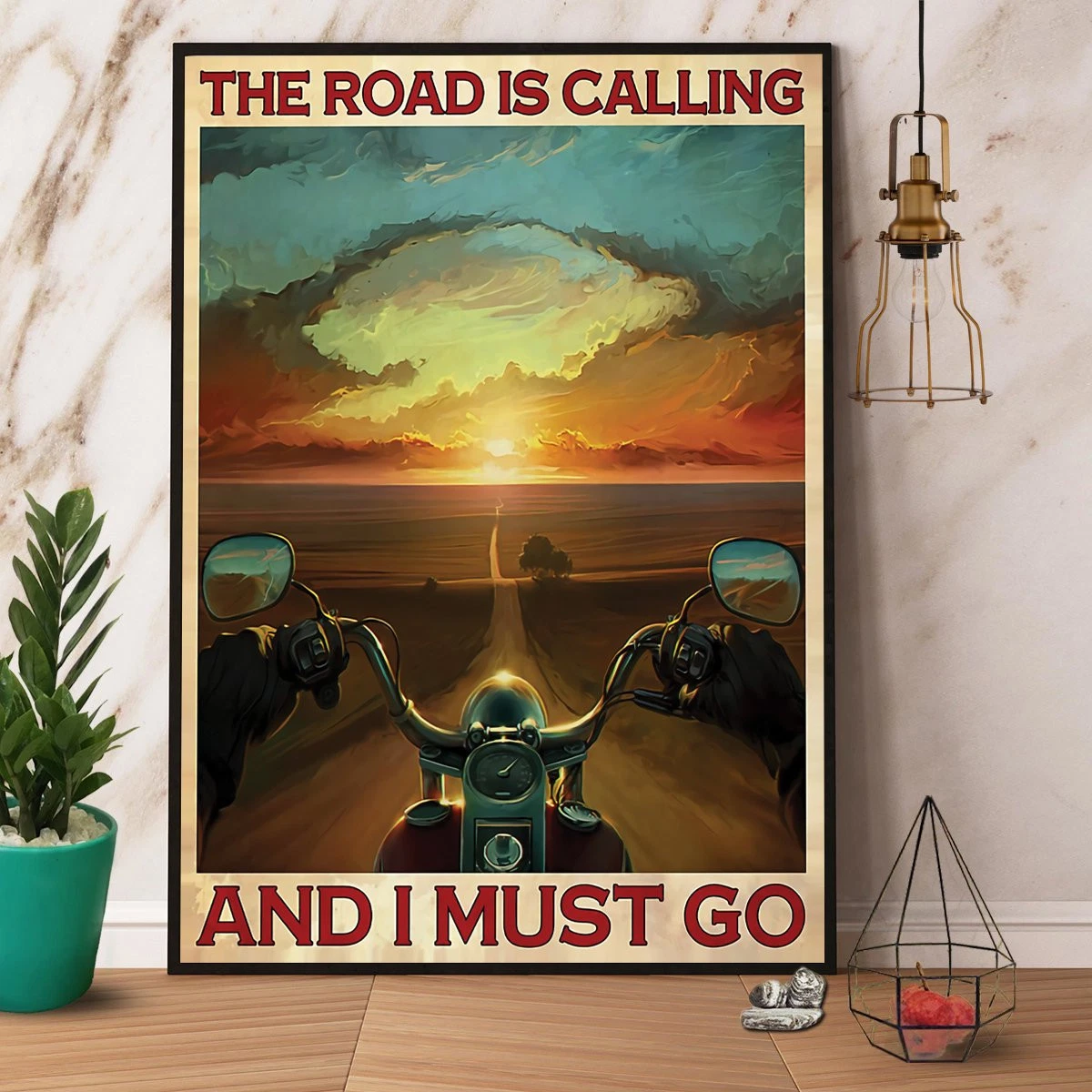 Poster Motorcycle The Road Is Calling And I Must Go Paper No Frame ...