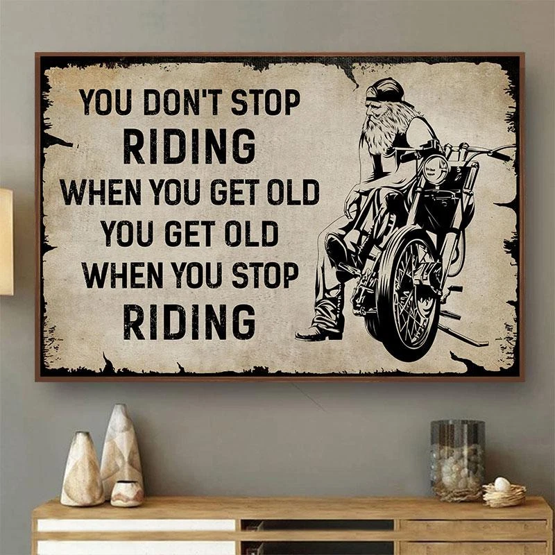Poster Motorcyclingon'T Stop Riding- UNFRAMED Poster Prints, Wall Art ...
