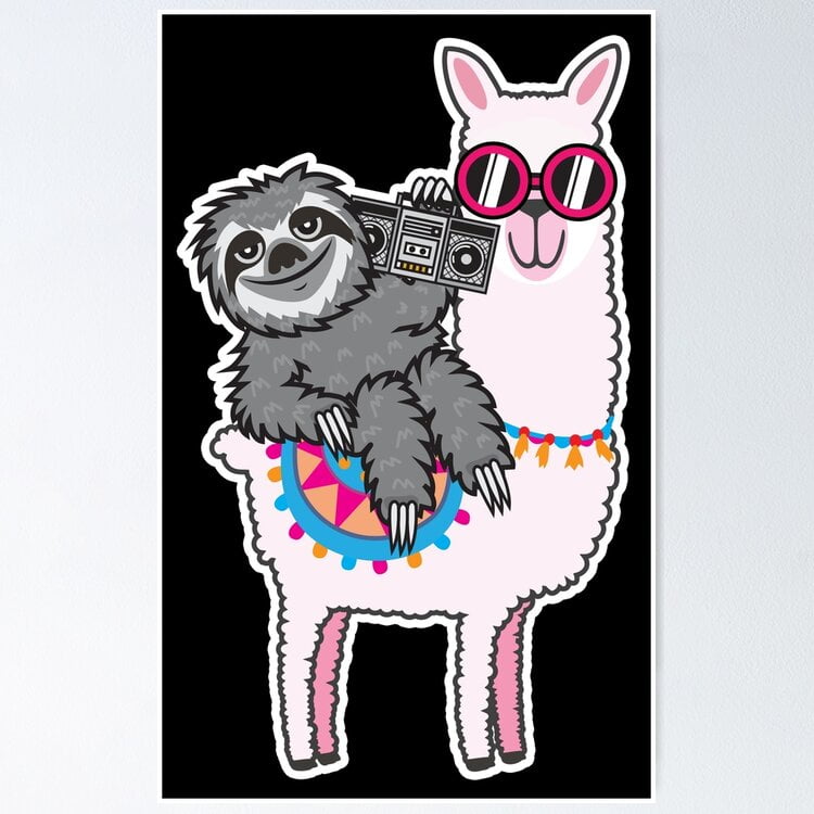 Poster Music Llama Poster - No Framed, Vintage Wall Art, Hot Trend ...