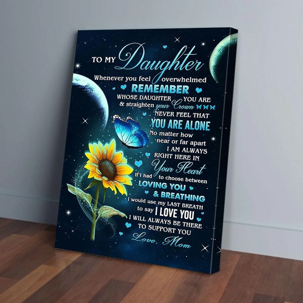 Poster To Myaughter Sunflower Blue Butterfly Mom- UNFRAMED Poster ...