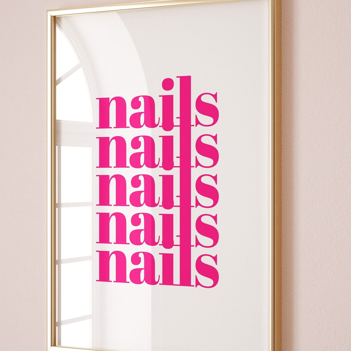 Poster Nails Print Gift For Nail Technician Pink Nail Tech Poster Nail ...
