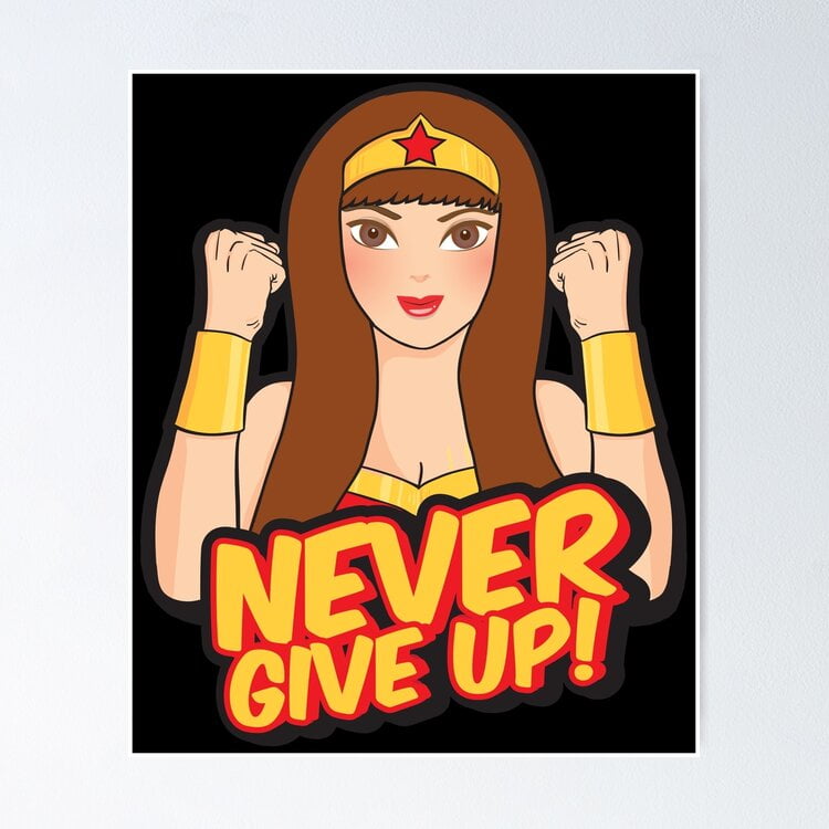 Poster Never Give Up Poster - No Framed, Vintage Wall Art, Hot Trend ...