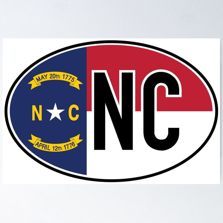 Poster North Carolina Vehicle Registration Code - No Framed, Vintage ...