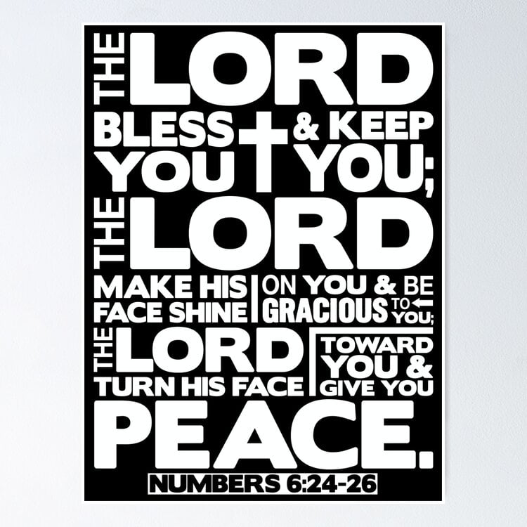 Poster Numbers The Lord Bless You & Keep You Poster - No Framed ...