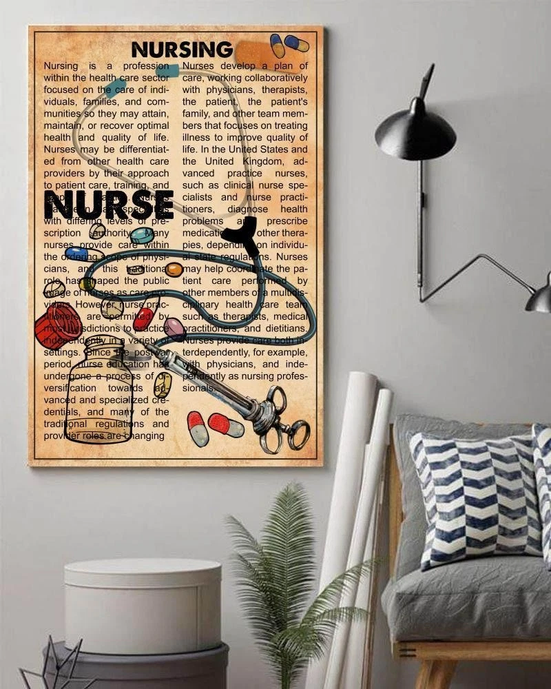 Poster Nursing Medical Tool Nurse Stethoscope And Syringe Personalized ...