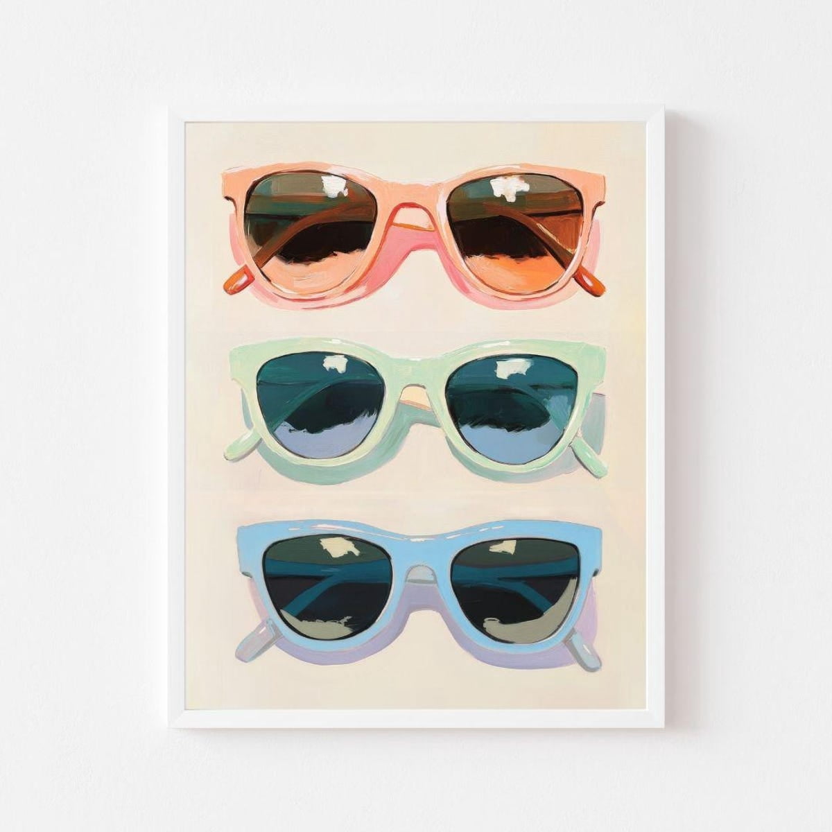 Poster Orange, Green, And Blue Sunglasses Painting | Boy'S Room Wall ...