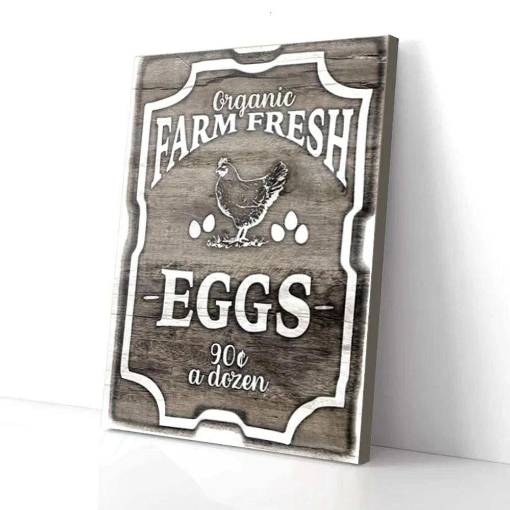 Poster Organic Farm Fresh Eggs Chicken - UNFRAMED Poster Prints, Wall ...