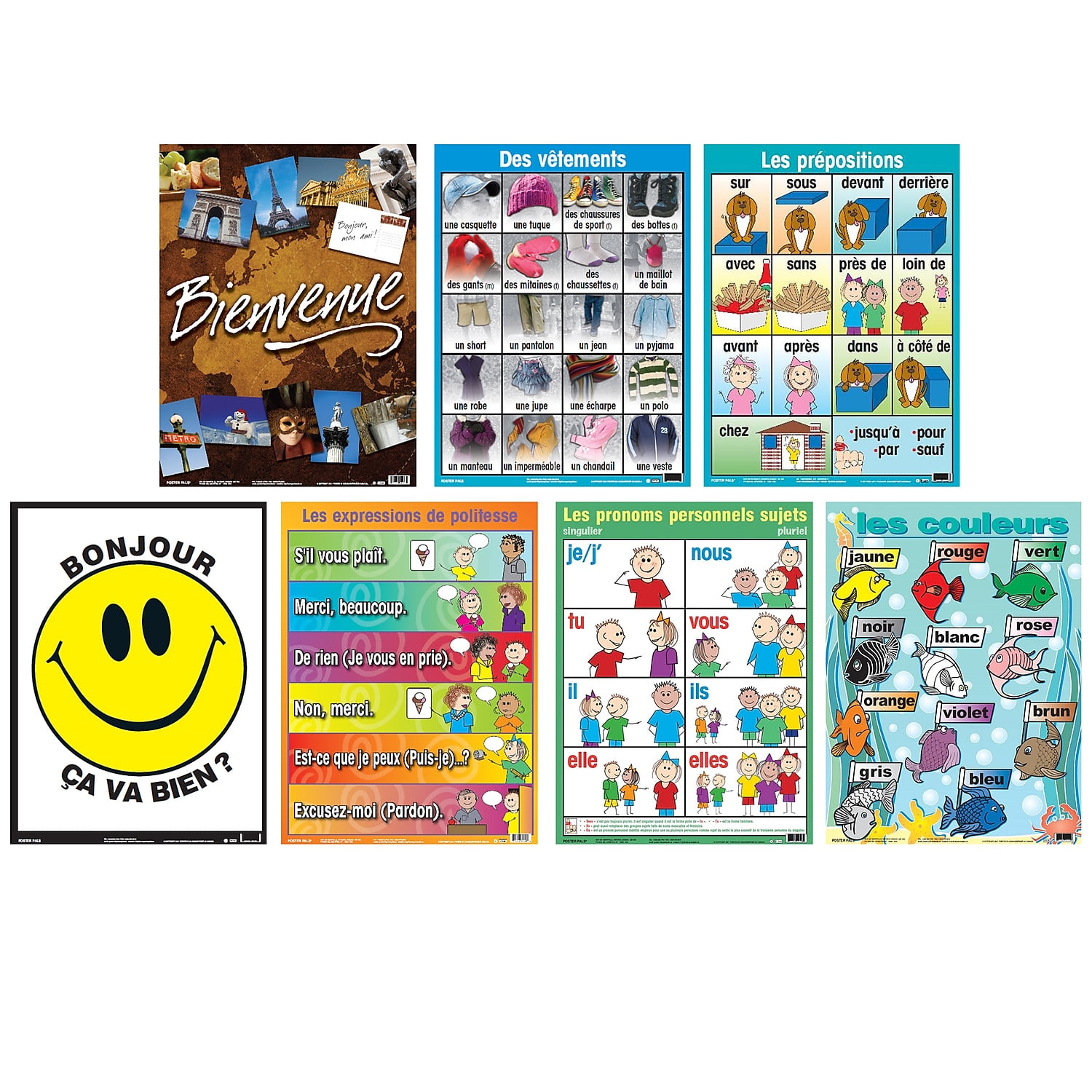 Poster Pals French Educational & Language Teaching Basic Posters, Large ...