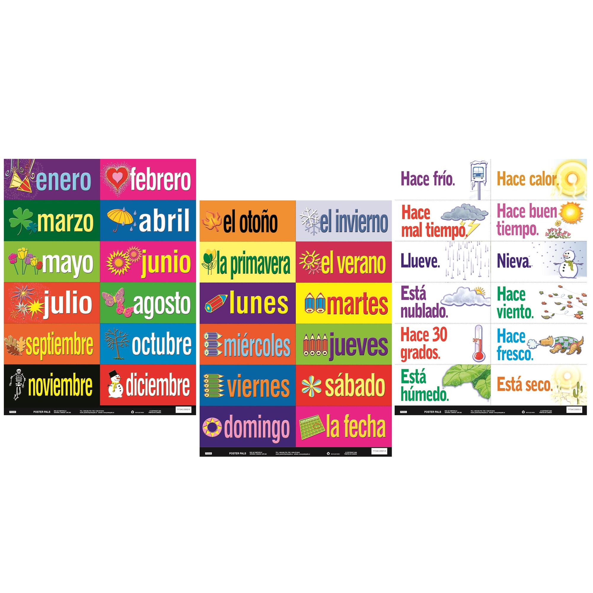 Poster Pals Spanish Educational and Language Teaching Chart posters ...