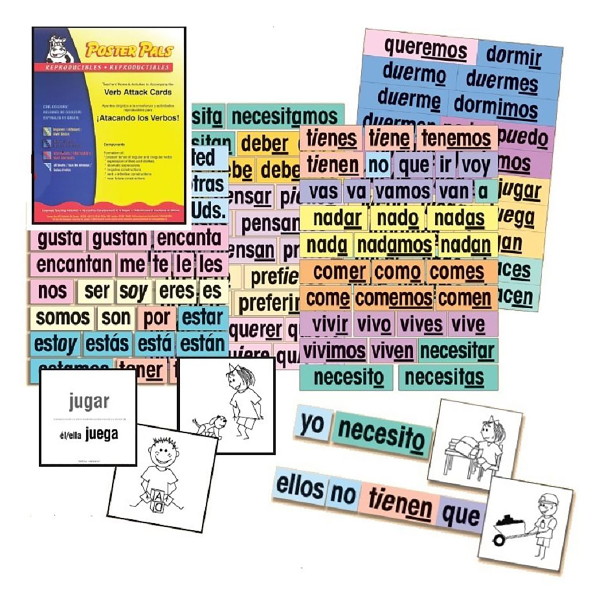 Poster Pals Spanish Educational & Language Teaching Verb Vocabulary ...