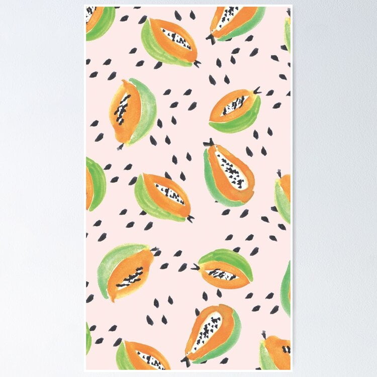 Poster Papaya Print, Papaya kitchen Print, FruitWall Art, Fruit ...