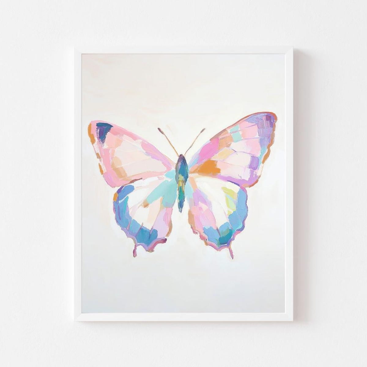 Poster Pastel Abstract Butterfly Painting | Colorful Insect Wall Art ...
