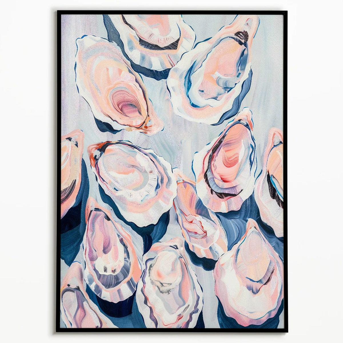 Poster Pastel Abstract Oyster Shell Painting, Abstract Coastal Beach House Wall Art Print ...