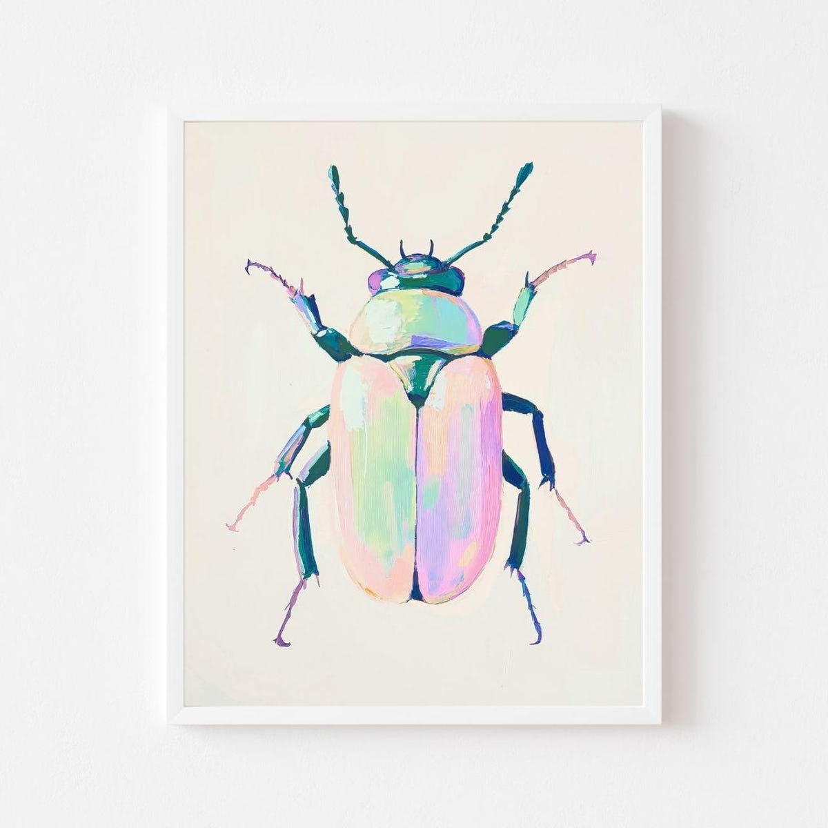 Poster Pastel Beetle Wall Art Print | Colorful Insect Playroom Painting ...