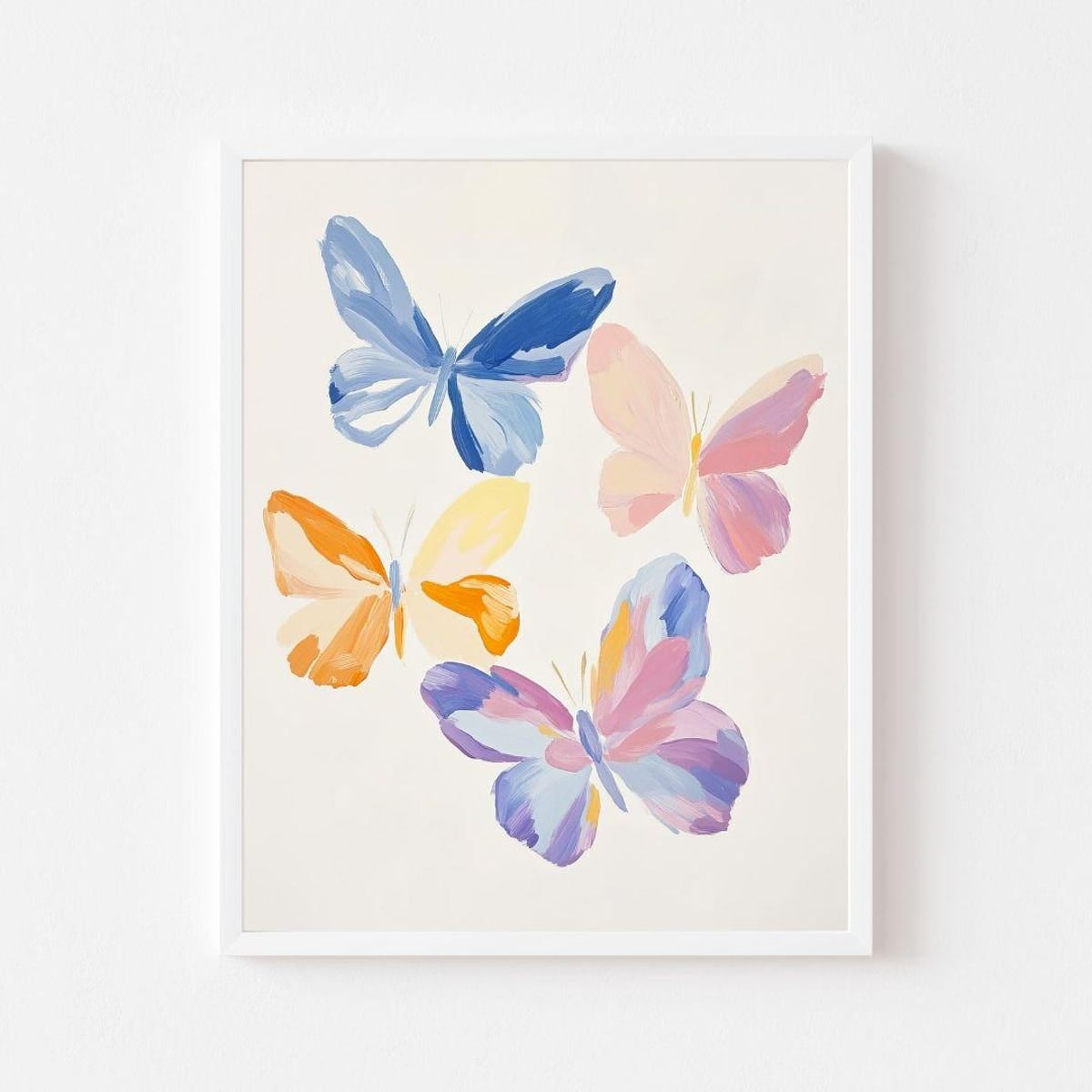 Poster Pastel Butterflies Painting | Colorful Insect Wall Art Print ...