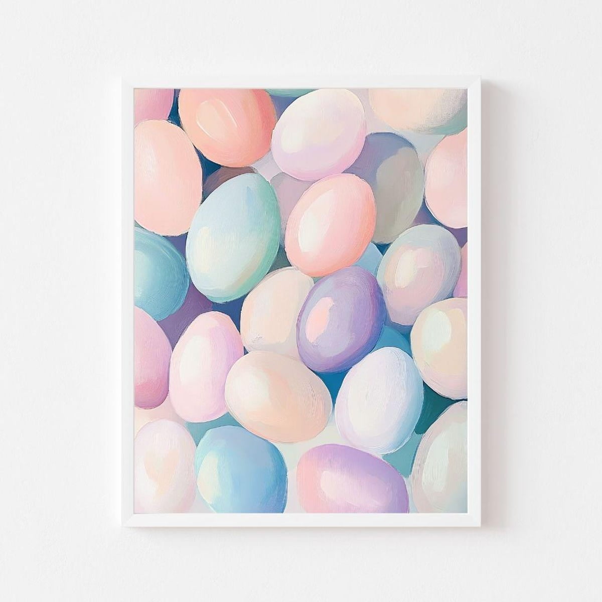 Poster Pastel Dyed Eggs Painting | Easter Kitchen Wall Art Print | Pink ...