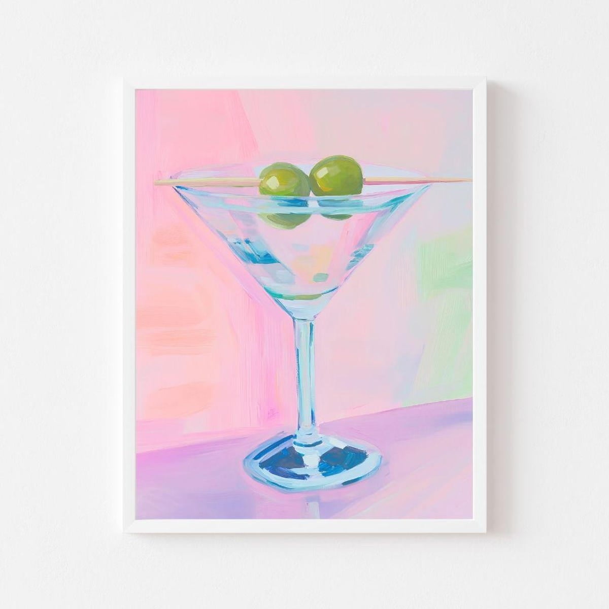 Poster Pastel Martini With Olives Painting | Colorful Abstract Cocktail ...