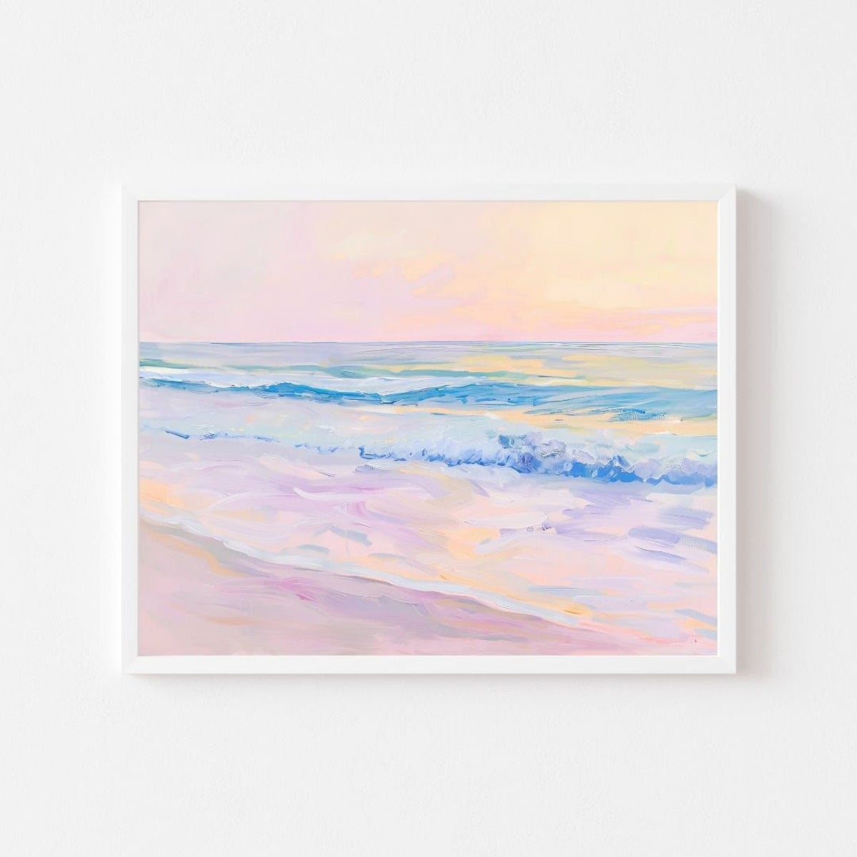Poster Pastel Ocean Sunset Seascape | Girly Coastal Painting | Beach ...