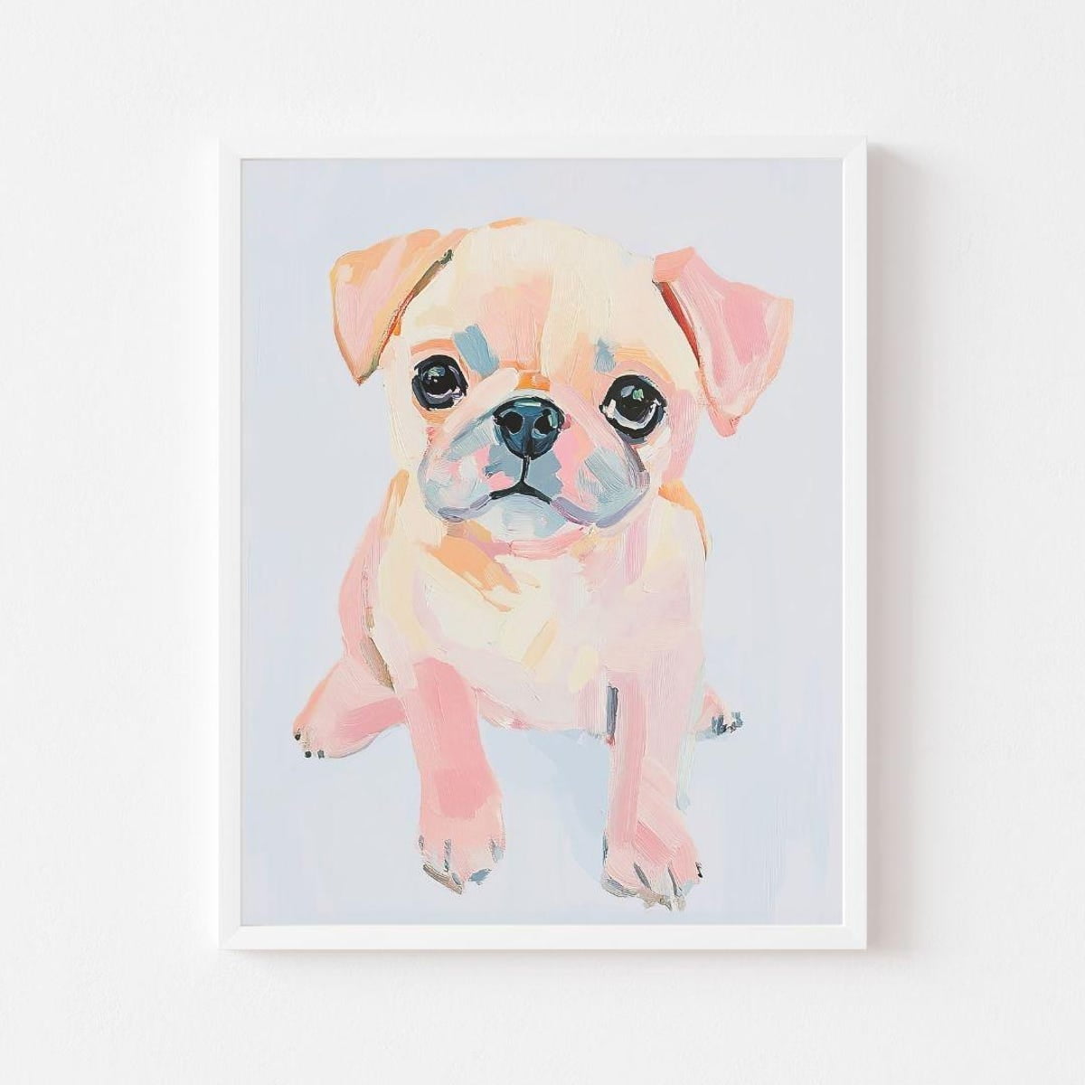Poster Pastel Pug Puppy Wall Art Print | Colorful Dog Printable ...