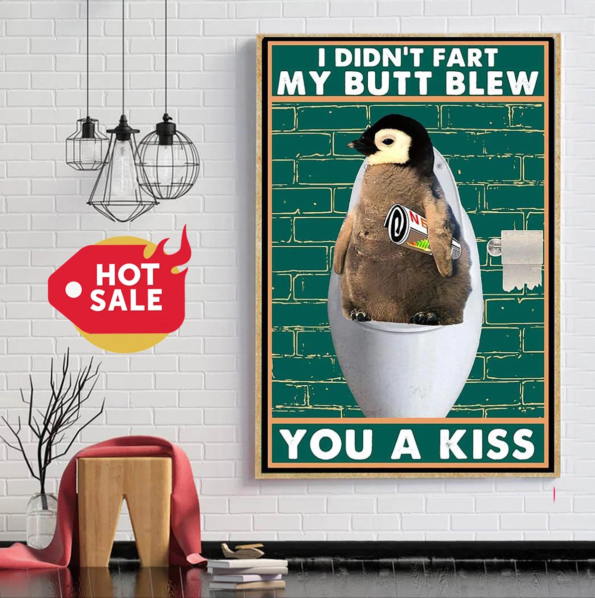 Poster Penguin My Blew You A Kiss- UNFRAMED Poster Prints, Wall Art For ...