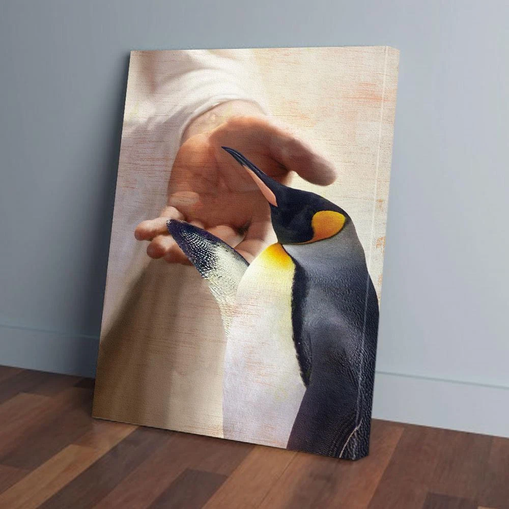 Poster Penguin Take My Hand Jesus Vertical, Wall Art, Unframed Prints ...