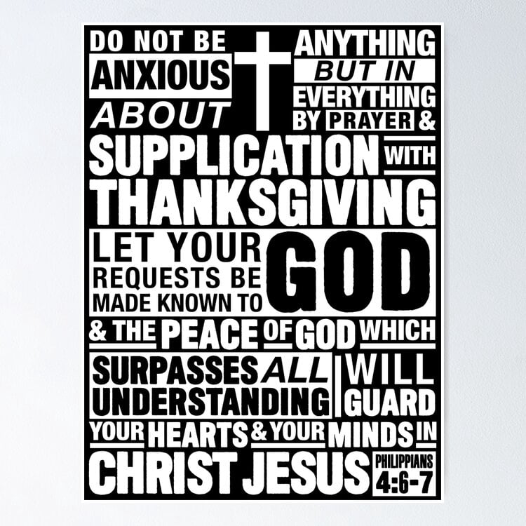 Poster Philippians Do Not Be Anxious About Anything Poster - No Framed ...