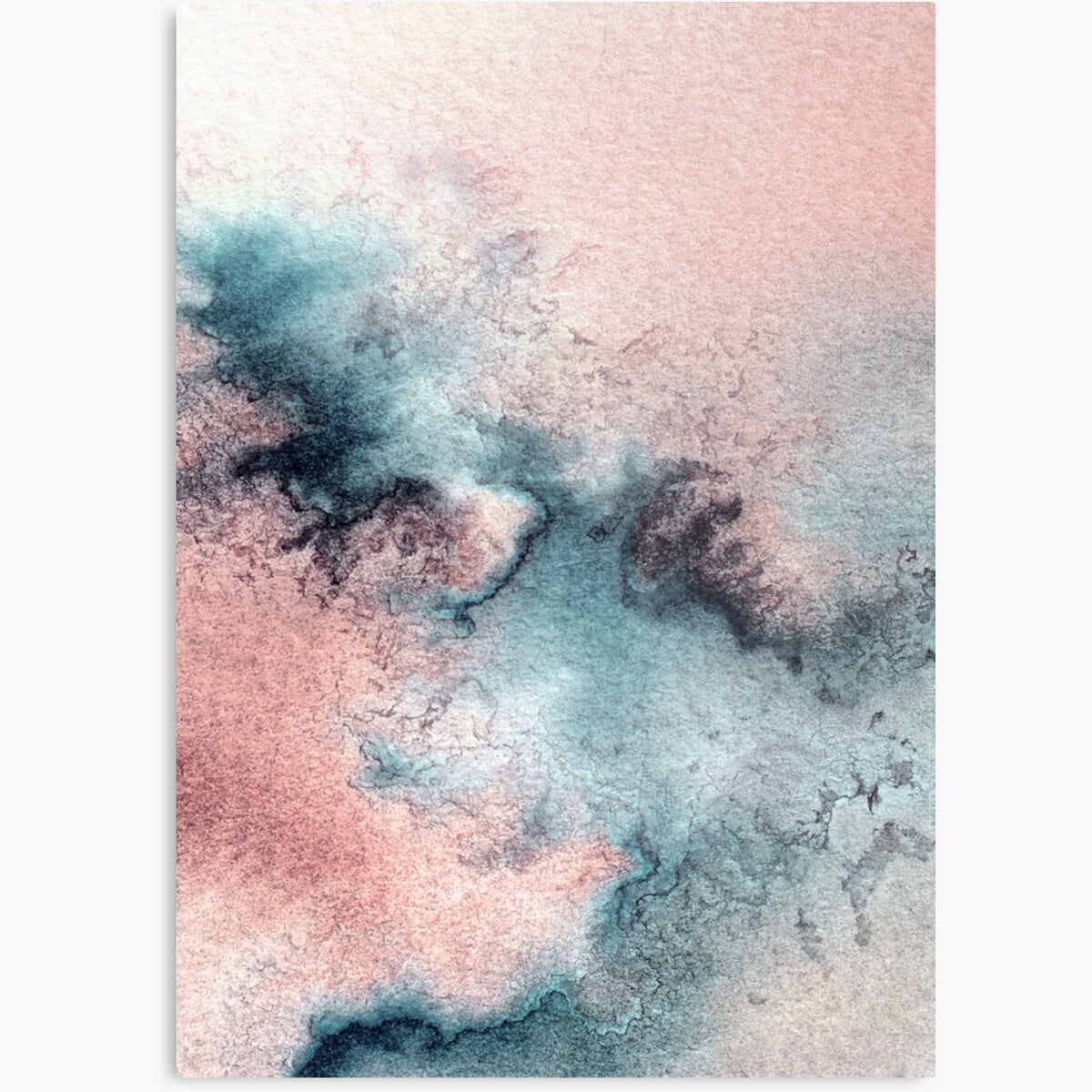 Poster Pink And Blue Abstract Watercolor Poster No Framed, 12x18 ...