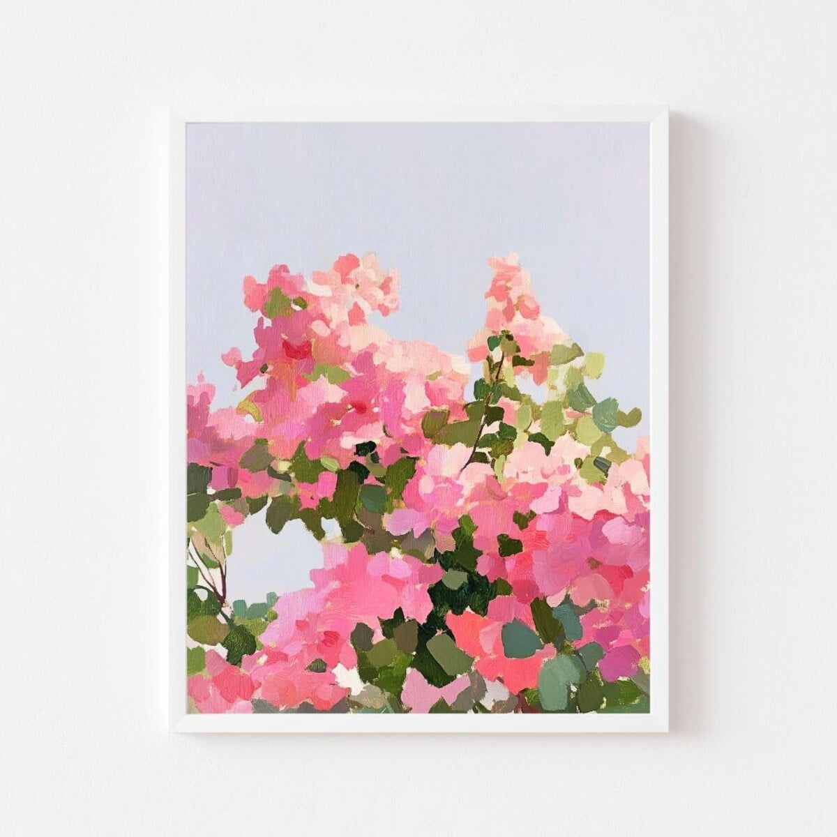 Poster Pink Azalea Bush Wall Art Print | Pastel Floral Painting ...