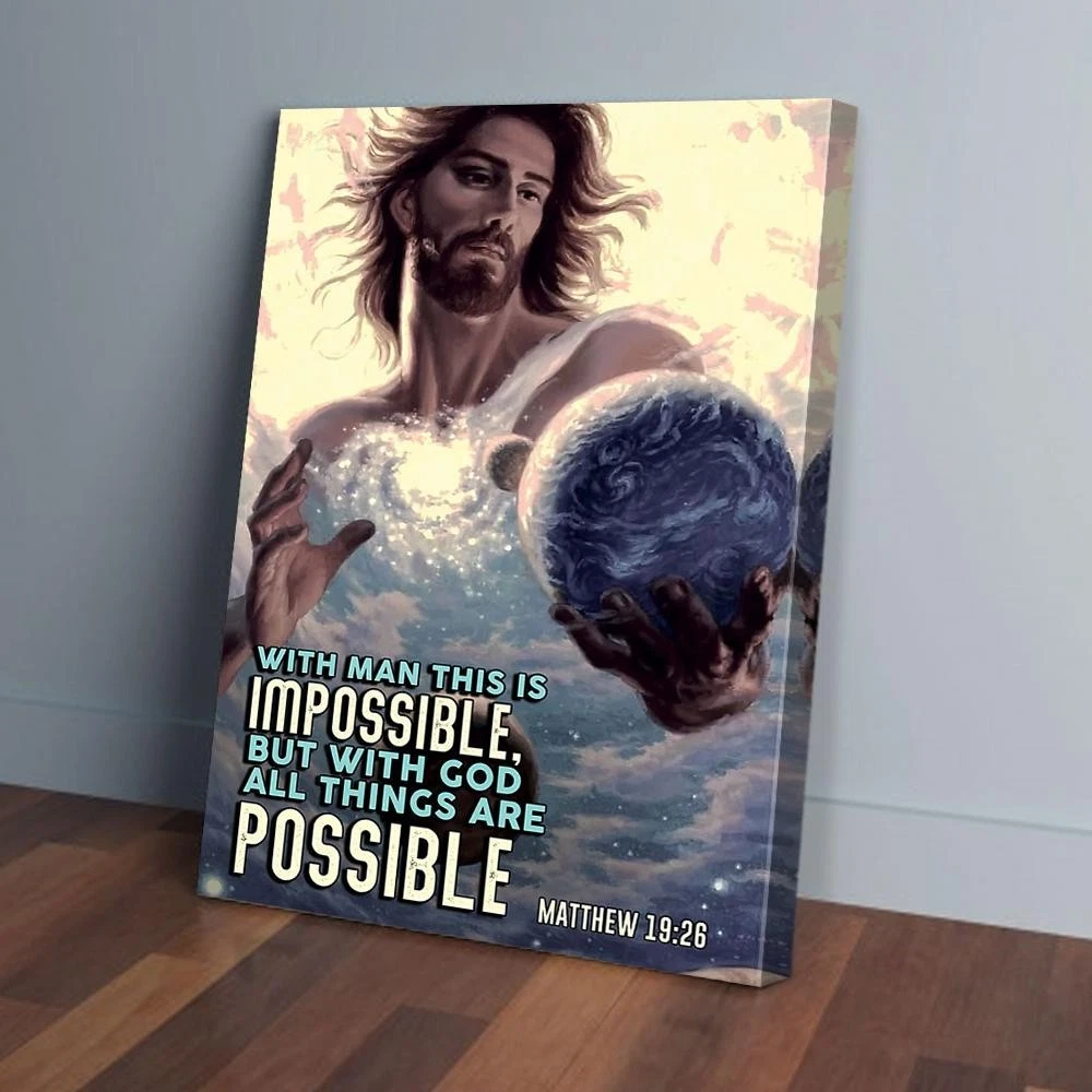 Poster Planet Jesus Christ All Things Are Possible- UNFRAMED Poster ...